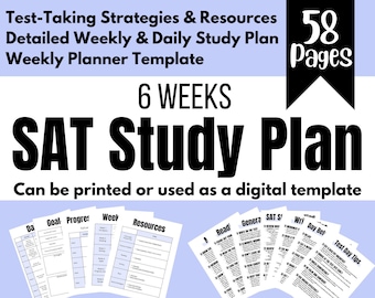 2024 Student 1 Month SAT Prep Study Plan | Printable SAT Study Planner ...