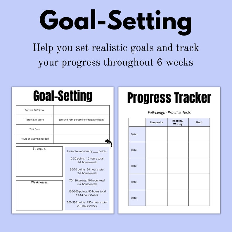 2024 Student 1 Month SAT Prep Study Plan | Printable SAT Study Planner ...