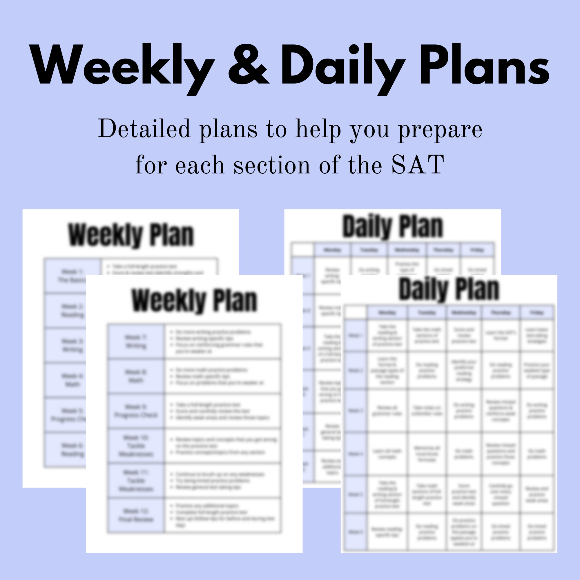 2024 Student 3 Months SAT Prep Study Plan | Printable SAT Study Planner | SAT Tips and ...
