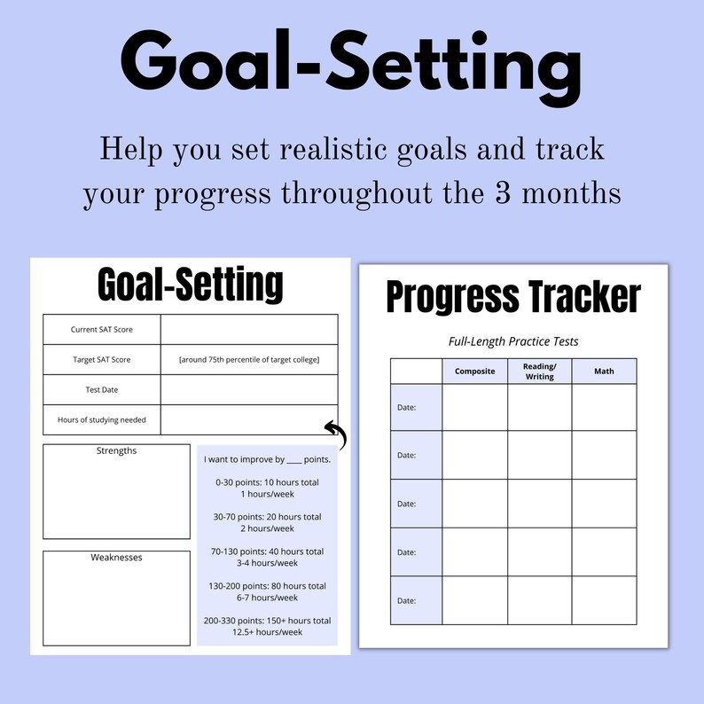 2024 Student 3 Months SAT Prep Study Plan | Printable SAT Study Planner ...
