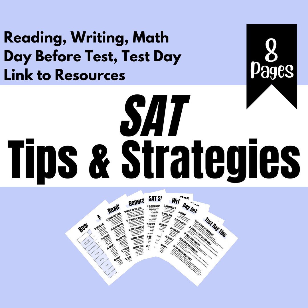 2024 SAT Tips and Strategies | SAT Resources | Test Taking | Printable ...