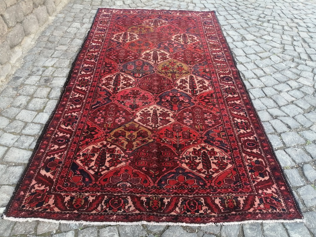 Persian Rug, Vintage Red Persian Rug, Antique Rug, Persian Antique Rug ...
