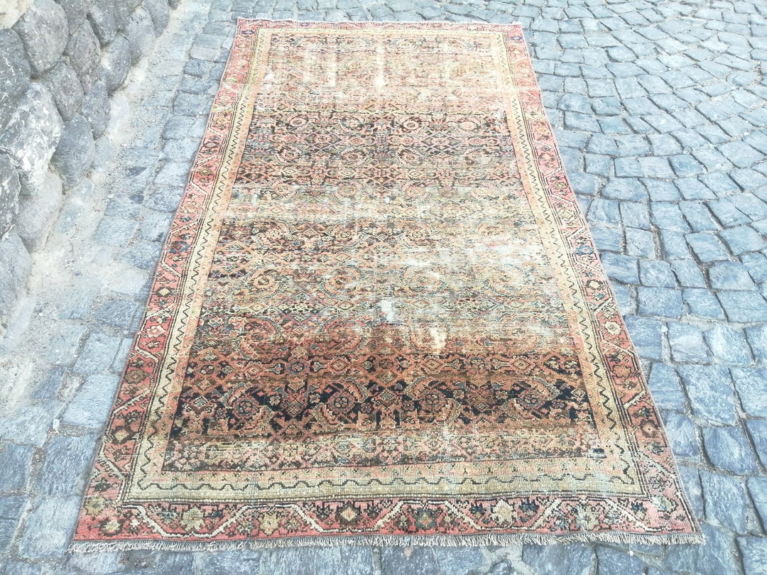 150 Year Old Rug - Persian Rug - Antique Rug - 4.4x8.5 Feet Rug ...