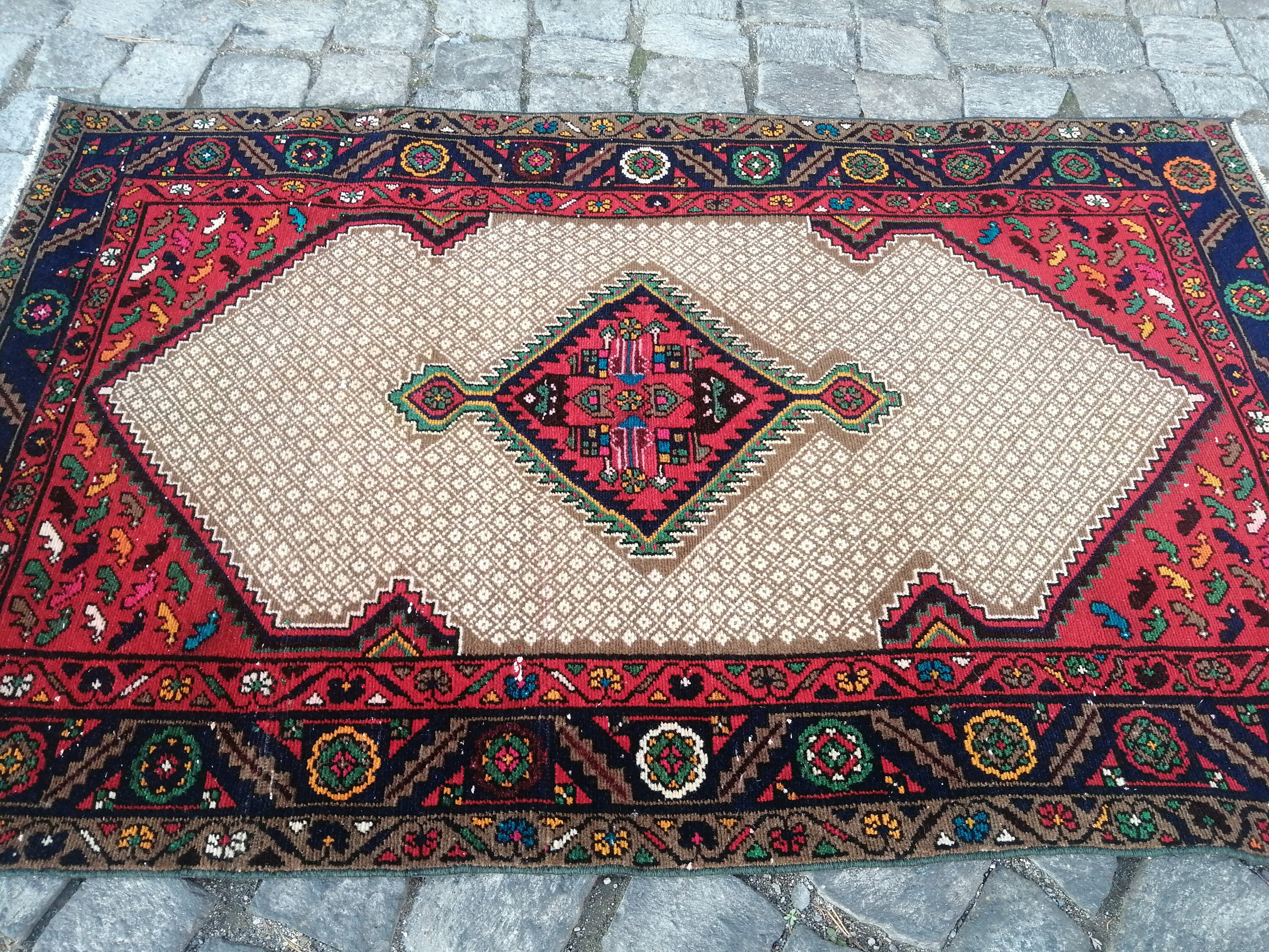 Persian Rug, Persian Bedroom Rug, Vintage Persian Rug, Persian Antique ...