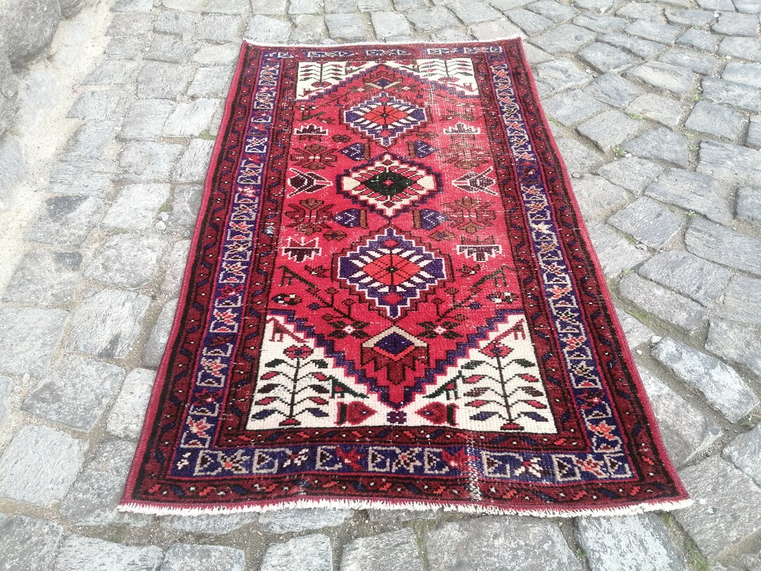 Persian Rug, Vintage Rug, Persian Turkish Rug, Antique Rug, Hand Made ...