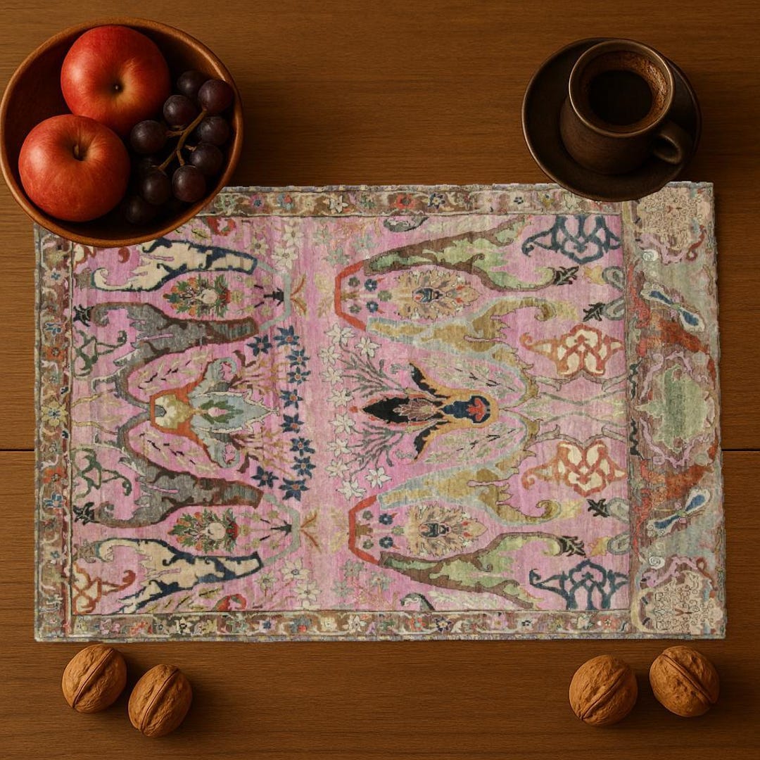 Handmade Vintage Rug Placemat 12×18″ – Turkish / Persian Rug Placemats ...