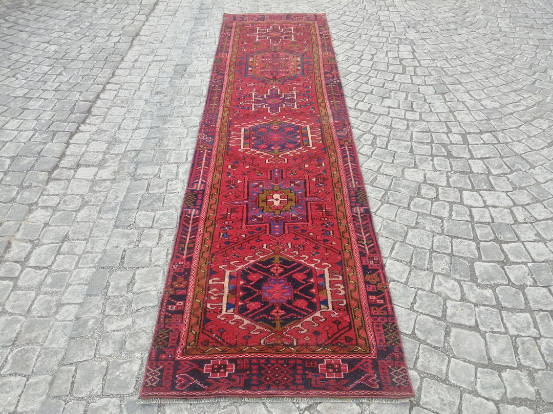 Persian Runner Rug, Persian Vintage Runner Rug, Heriz Runner Rug ...