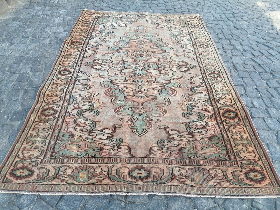 Persian Copper Rug, Persian Oversized Rug, Turkish Vintage Rug ...