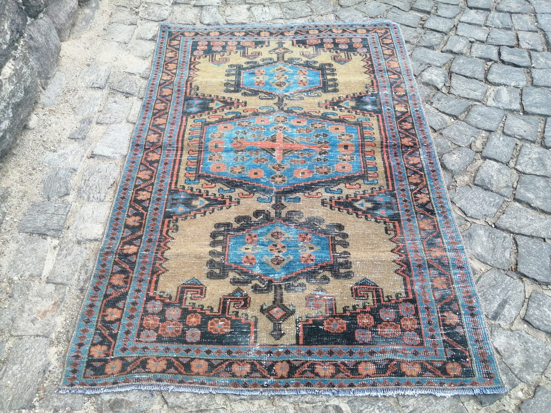 Persian Boho Rug Persian Style Rug, Persian Blue Rug, Persian Area Rug ...