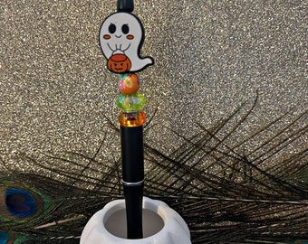 Spooky Halloween Inspired Glittered Gel Pen , Black Ink , Trick or ...