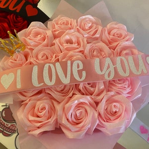 Pink Eternal Glitter Roses - Etsy