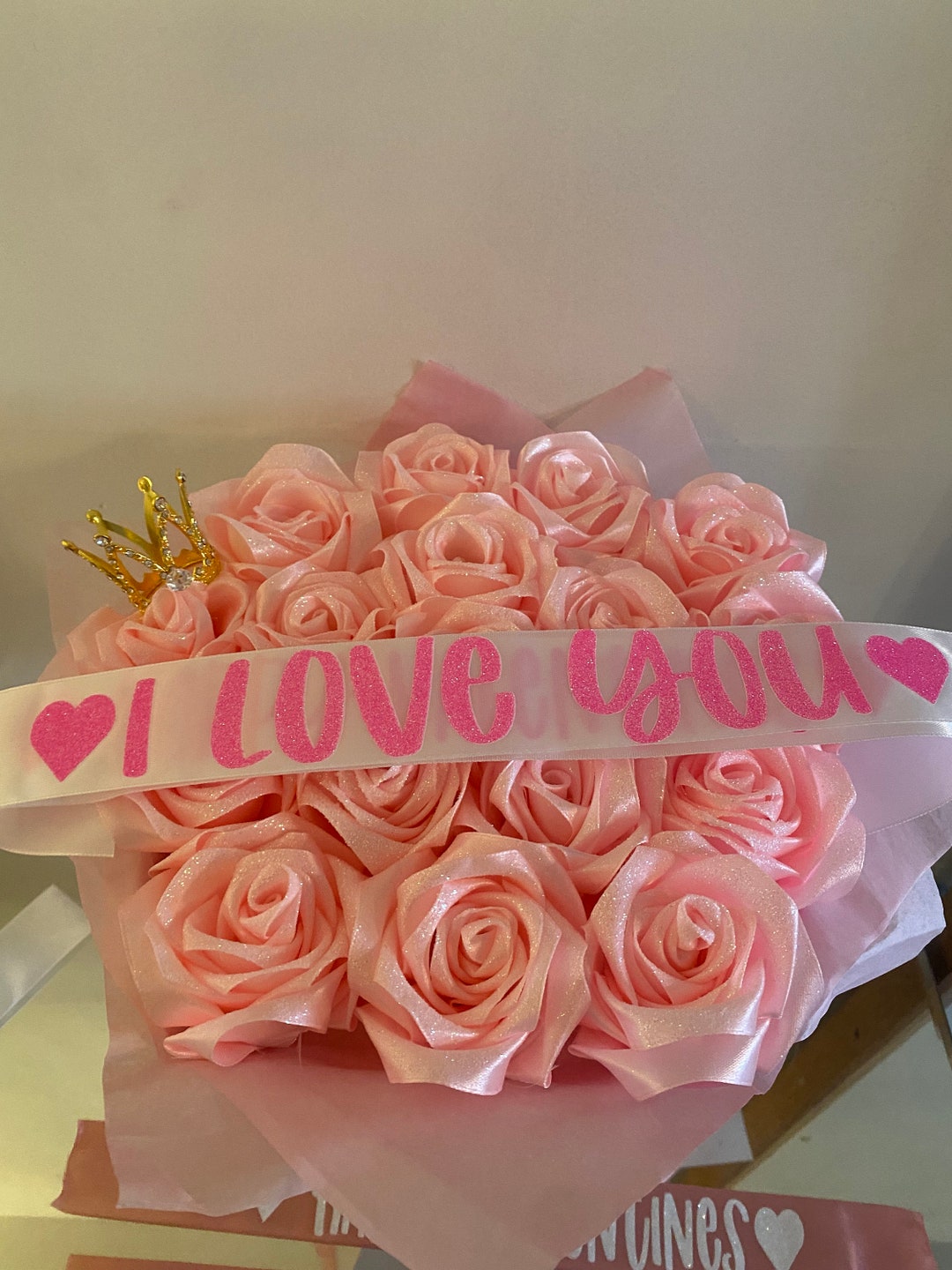 Pink Eternal Glitter Roses - Etsy