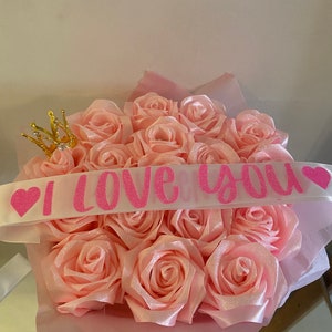 Pink Eternal Glitter Roses - Etsy