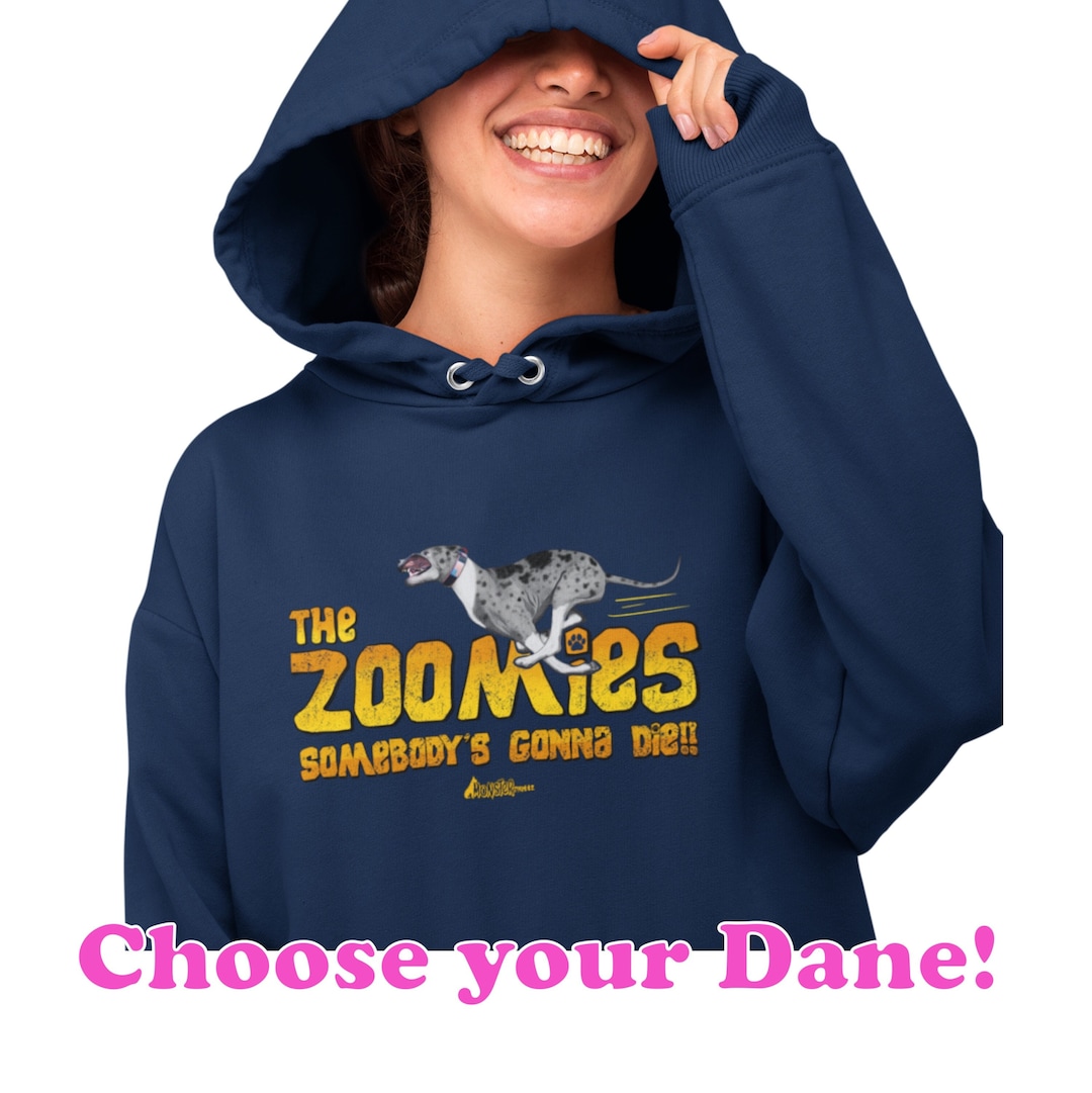 Custom Great Dane Hoodie, the Zoomies 80s Movie Parody Hoodie, Funny ...