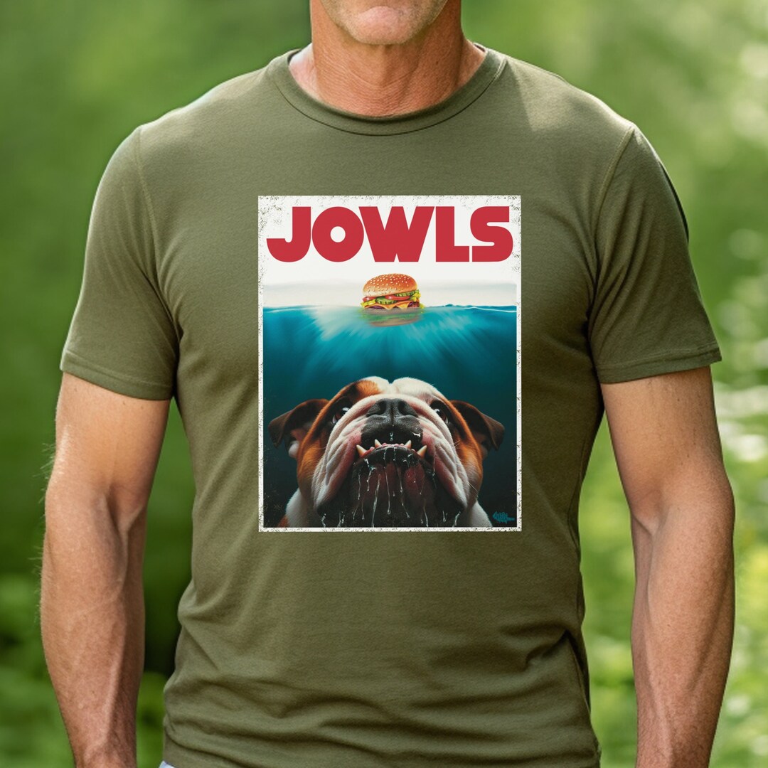 Funny English Bulldog Shirt, Jowls Movie Poster Tee, Bulldog Gift ...