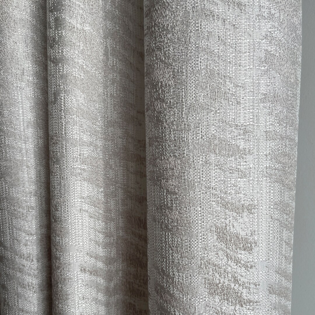 Luxury Patterned Silver Gray Living Room Curtains, Custom Grommet Rod ...
