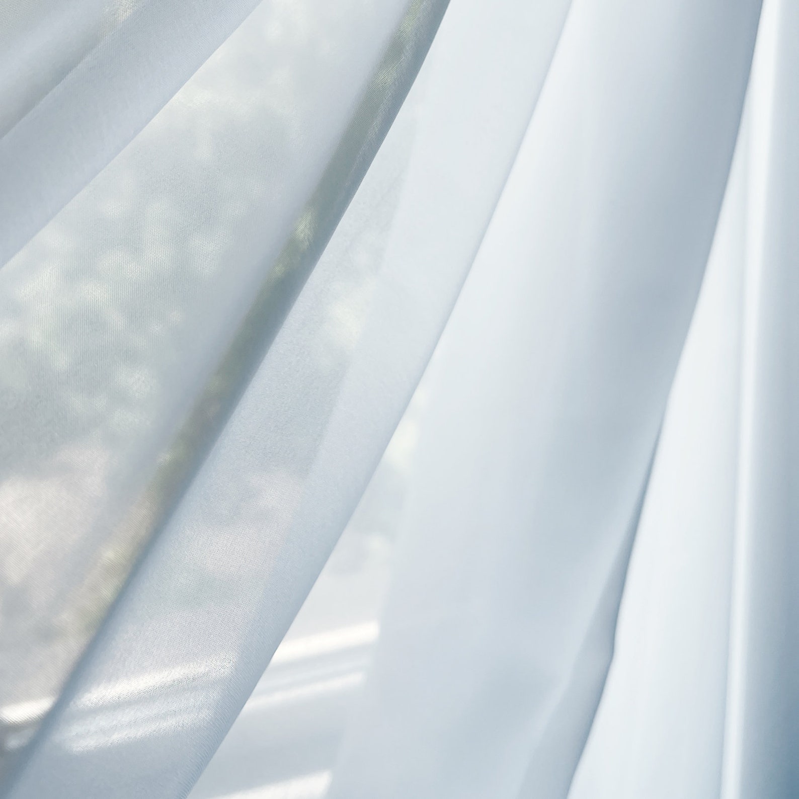 White Silk Sheer Bed Canopy Curtains: Lace Tulle Drapes - Etsy