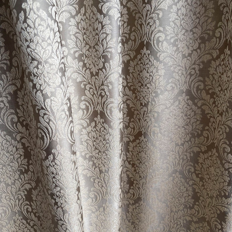 Damask Jacquard Drapery Curtain, Floral Curtain Panels, Thick Bedroom ...