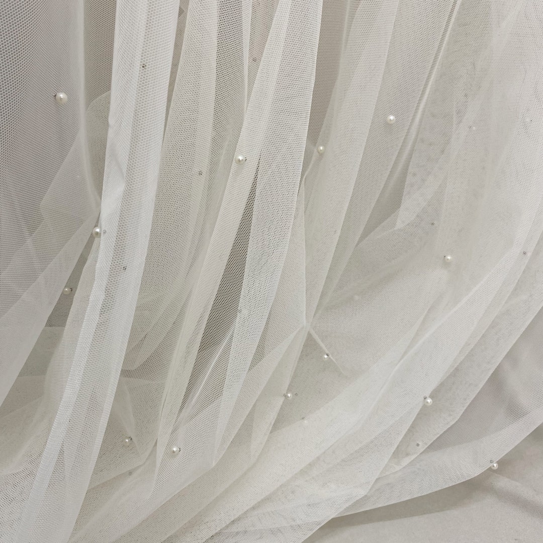 Luxury Elegant Lace Curtains With Pearls, Custom Living Room Tulle ...