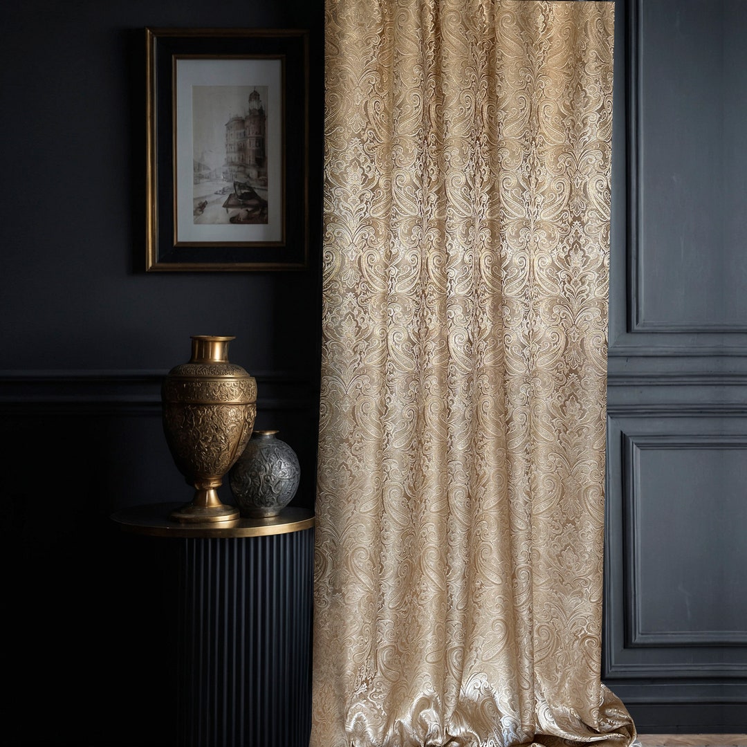Rich Luxury Living Room Curtains With Gold Embroidery, Custom Made ...