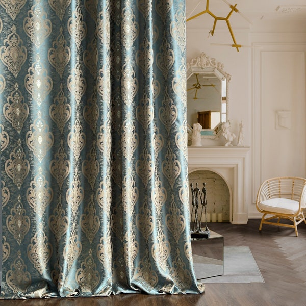 Damask Curtains - Etsy
