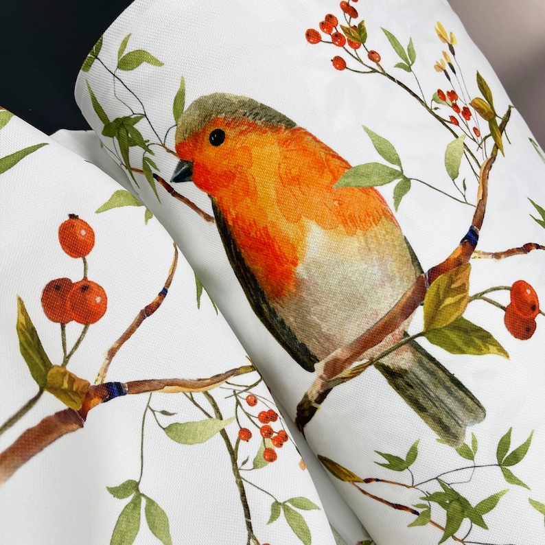 Watercolor Birds Curtain, Colorful Custom Curtains, Floral Pattern ...