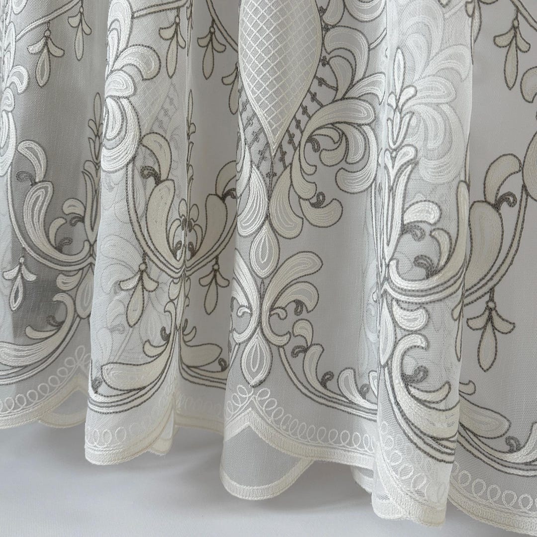 Luxury Embroidered Sheer Lace Curtains for Living Room | Victorian ...