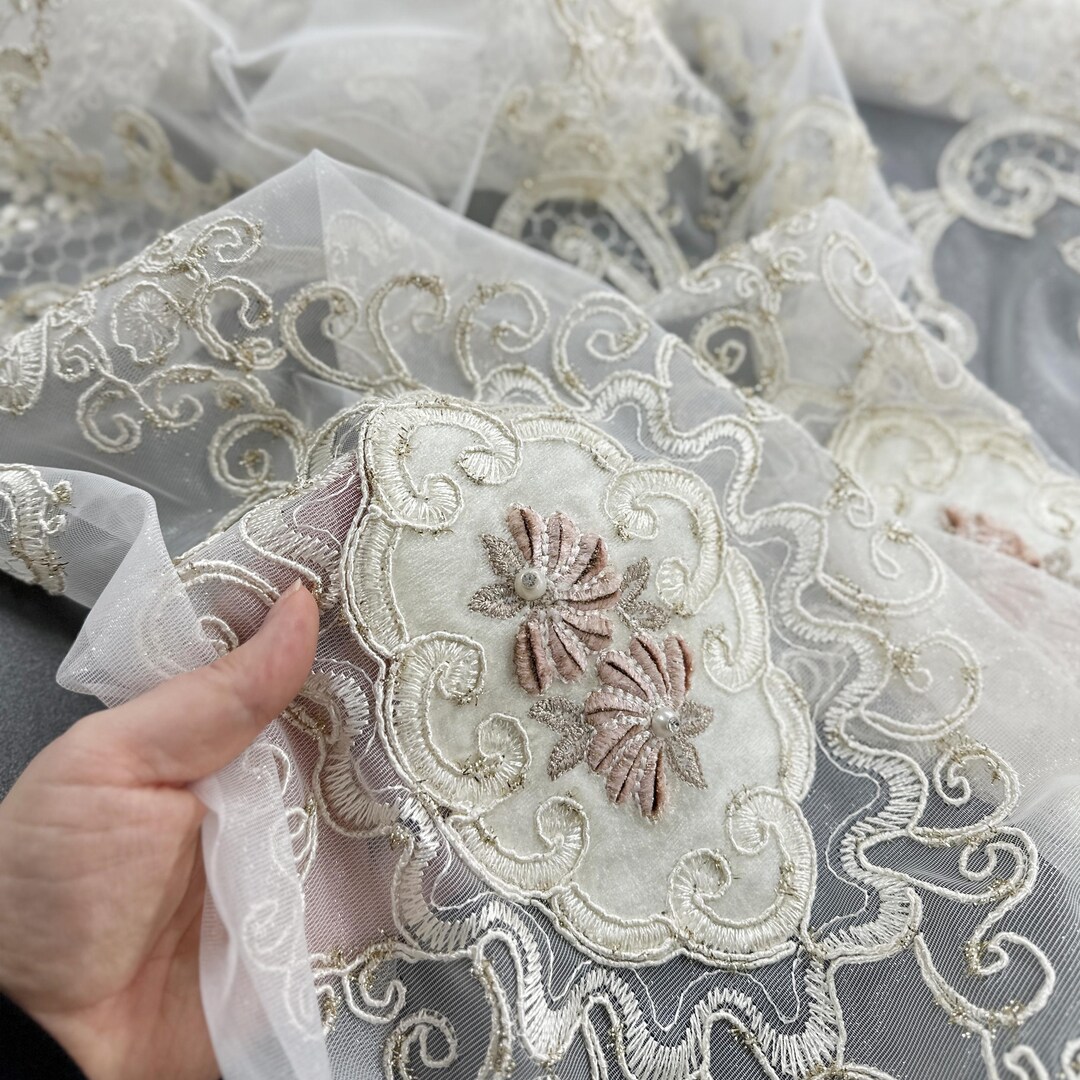 Gold Embroidered Sheer Lace Curtains: Victorian Cafe Style - Etsy