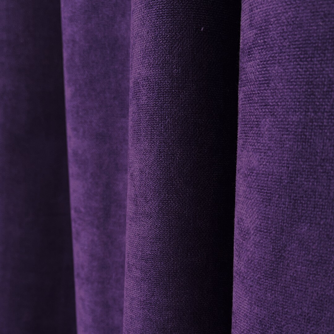 Velveteen Solid Curtain Panel, Purple Velvet Leather Drapery, Beauty ...