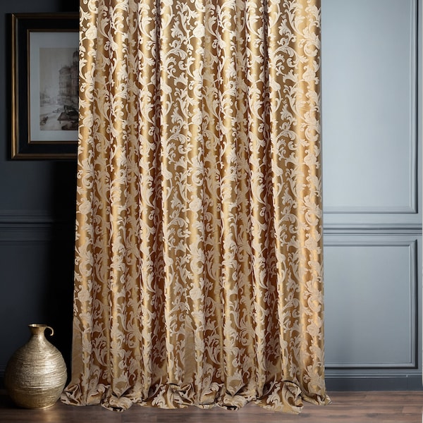 Gold Curtains - Etsy