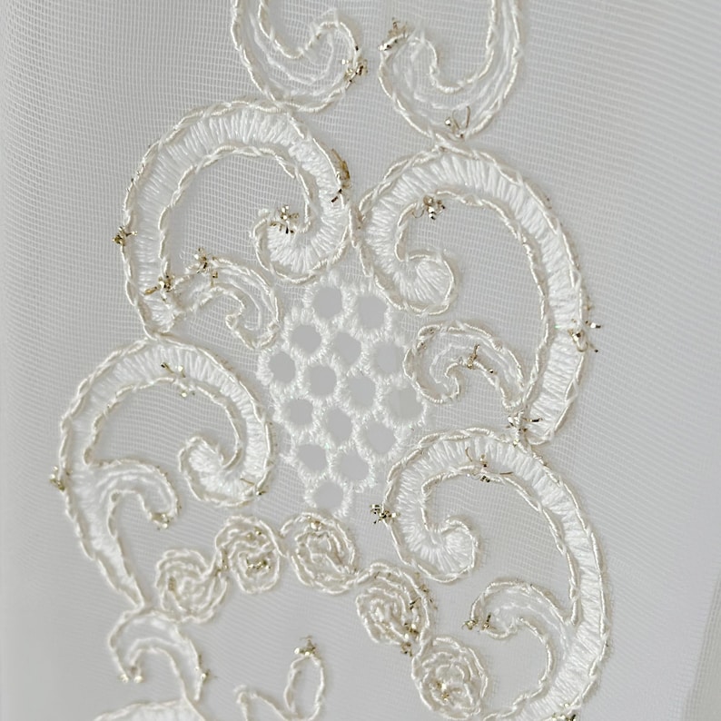 Custom Victorian Embroidered Floral Lace Curtains: Luxury Sheer Voile ...