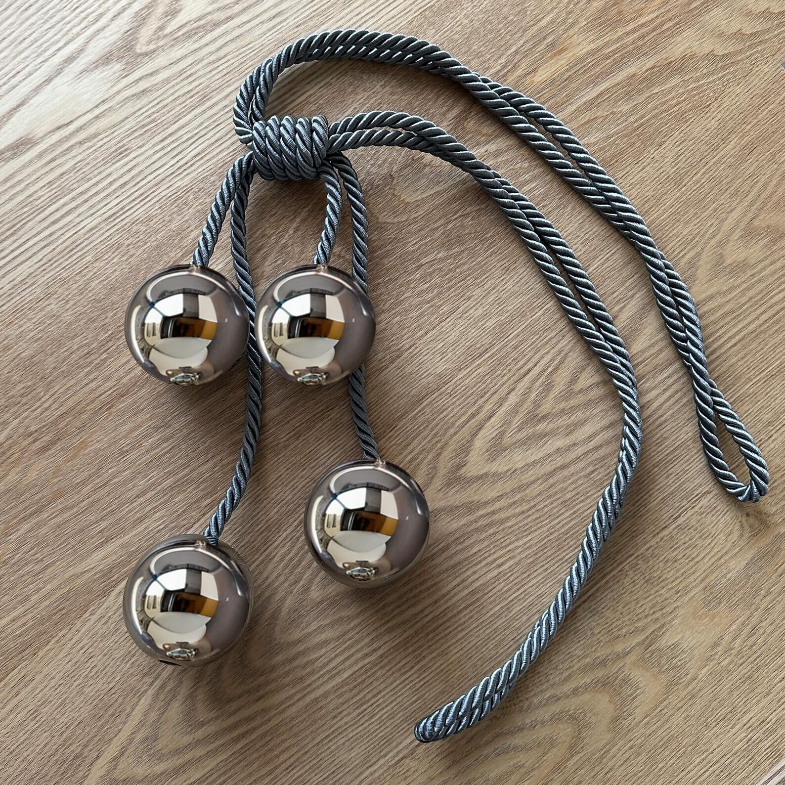 Curtain Tiebacks With Mirrored Balls | Set of 2 Modern Drapery Tie ...
