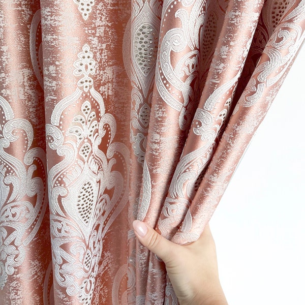 Damask Curtains - Etsy