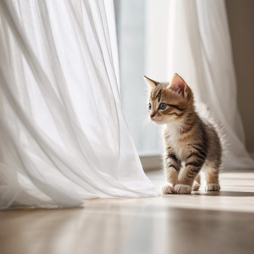 White Cat Proof Anti-claw Scratch Sheer Curtains: Custom Voile Tulle ...