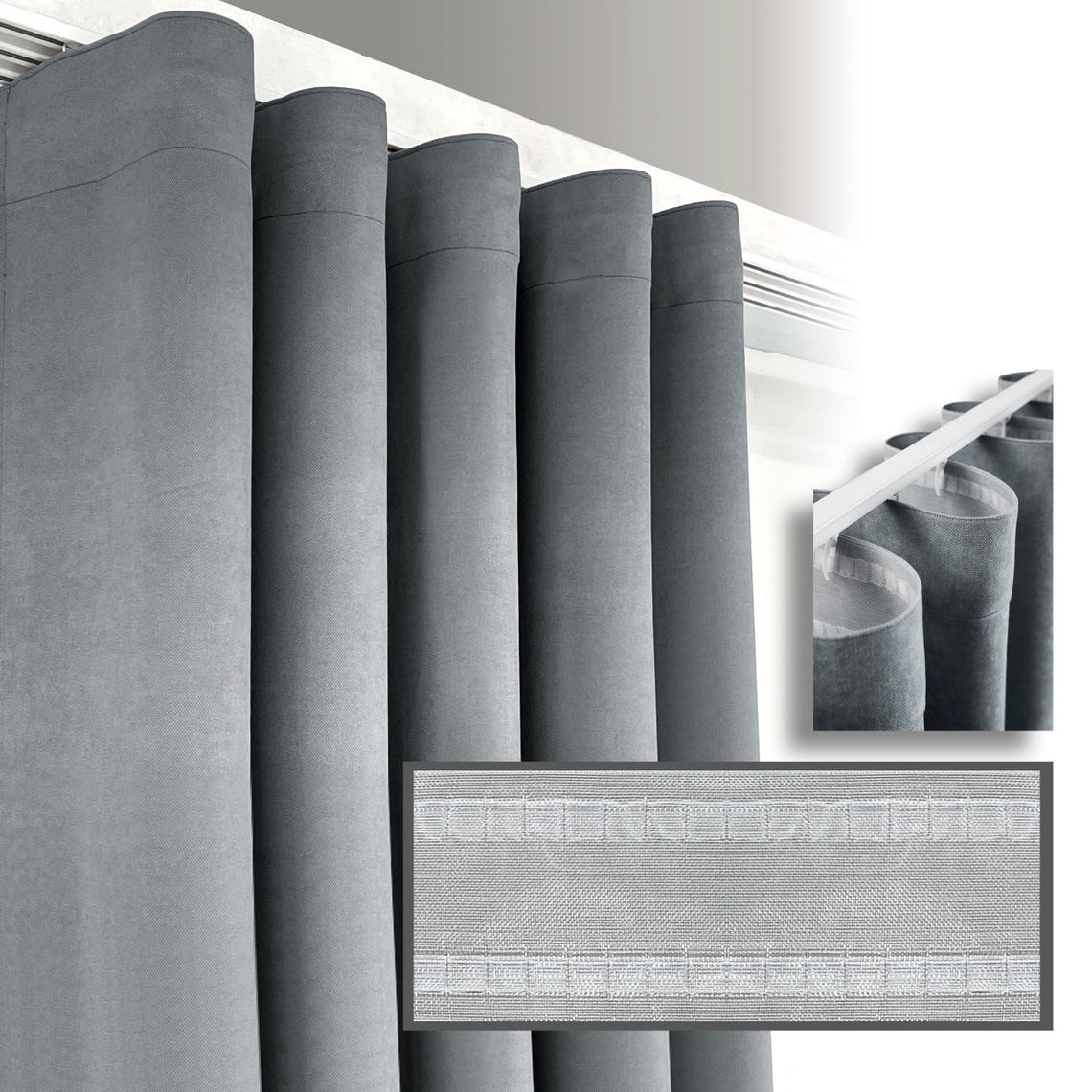 Ripple Fold Curtain System: Gliders, Hooks & Tape - Wave Curtain ...