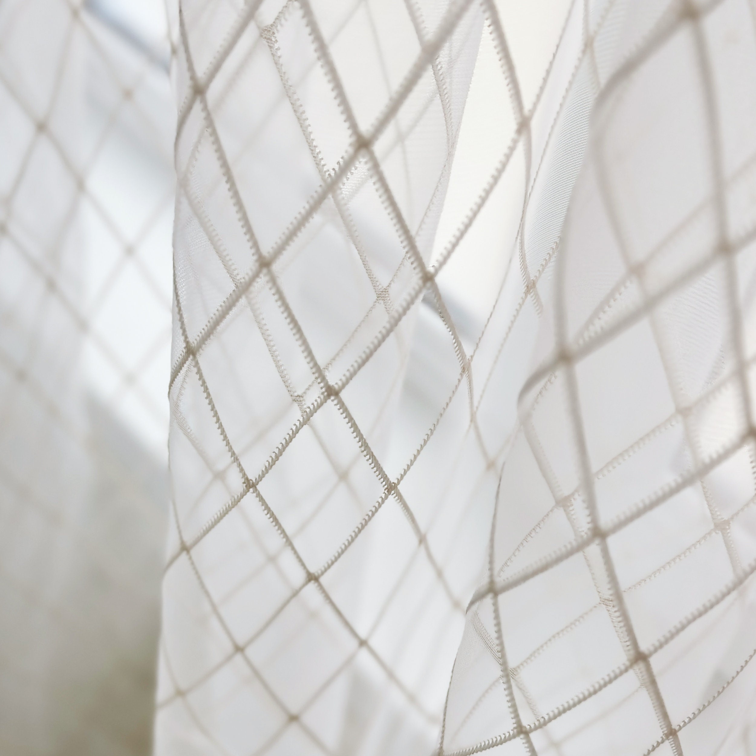 Diamond Pattern Sheer Curtain: Custom Geometric Lace Tulle - Etsy