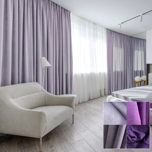 Velveteen Solid Curtain Panel, Purple Velvet Leather Drapery, Beauty ...