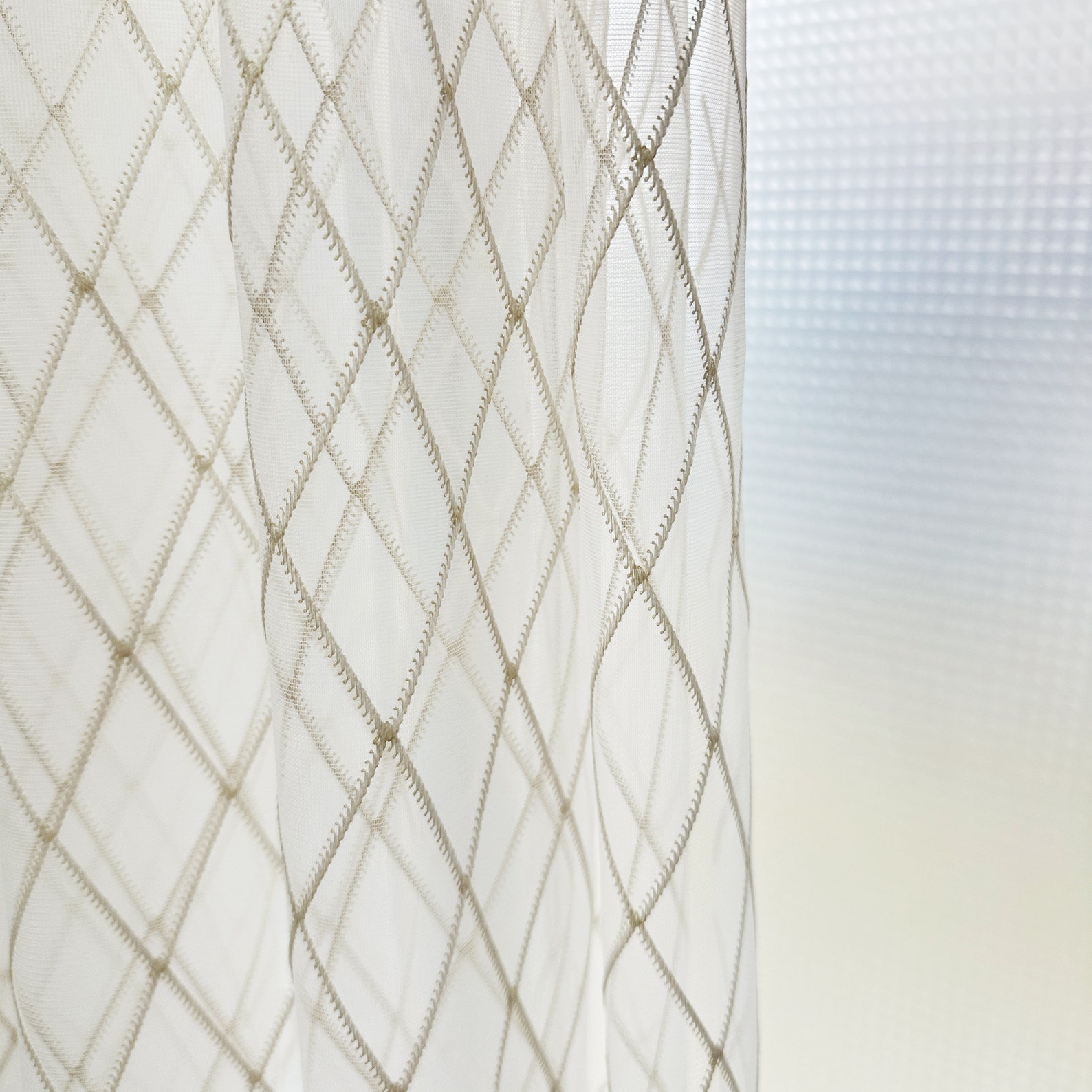 Diamond Pattern Sheer Curtain: Custom Geometric Lace Tulle - Etsy