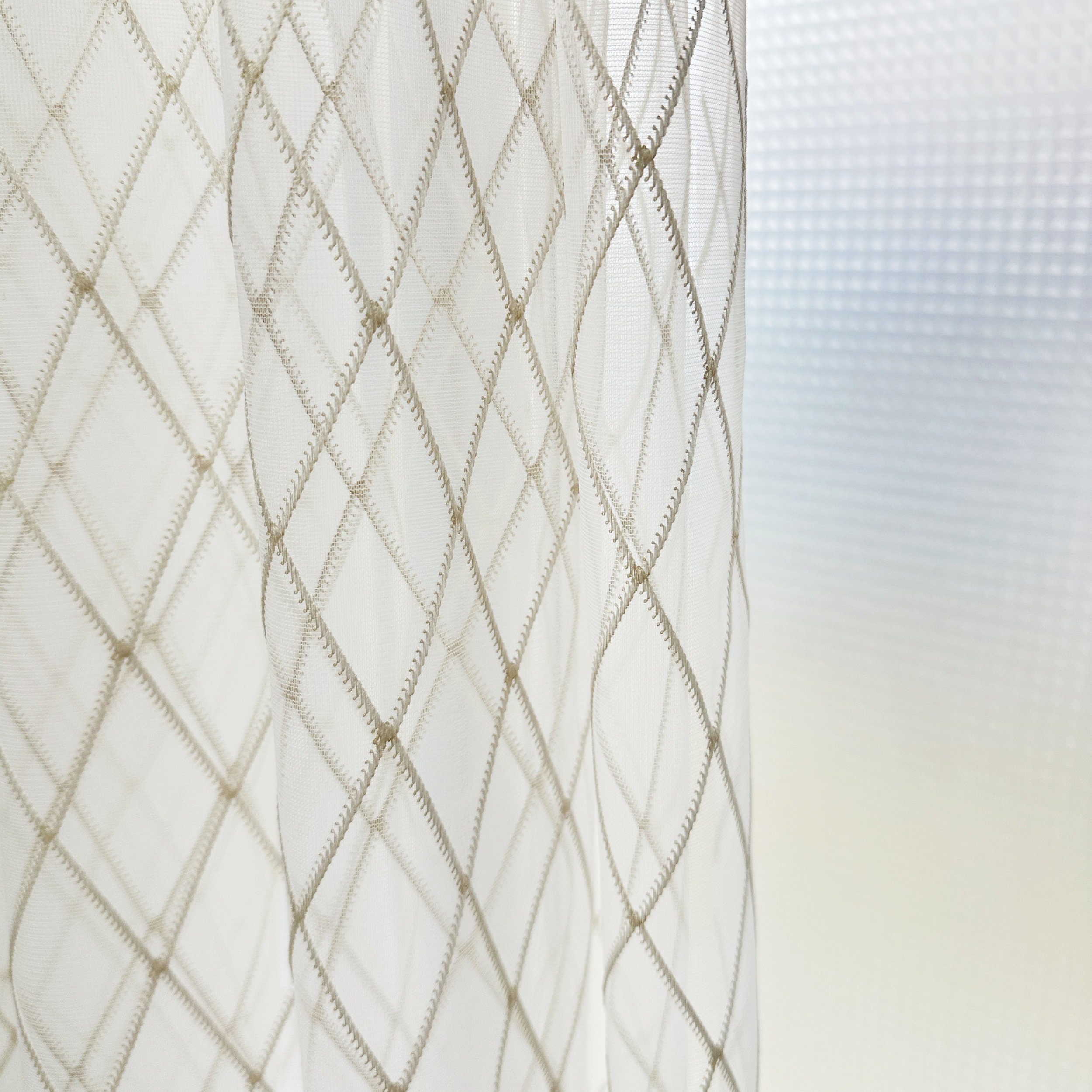 Diamond Pattern Sheer Curtain: Custom Geometric Lace Tulle - Etsy