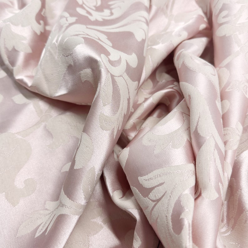 Victorian Pink Curtains: Damask Drapery Panel, Luxury Floral Living ...