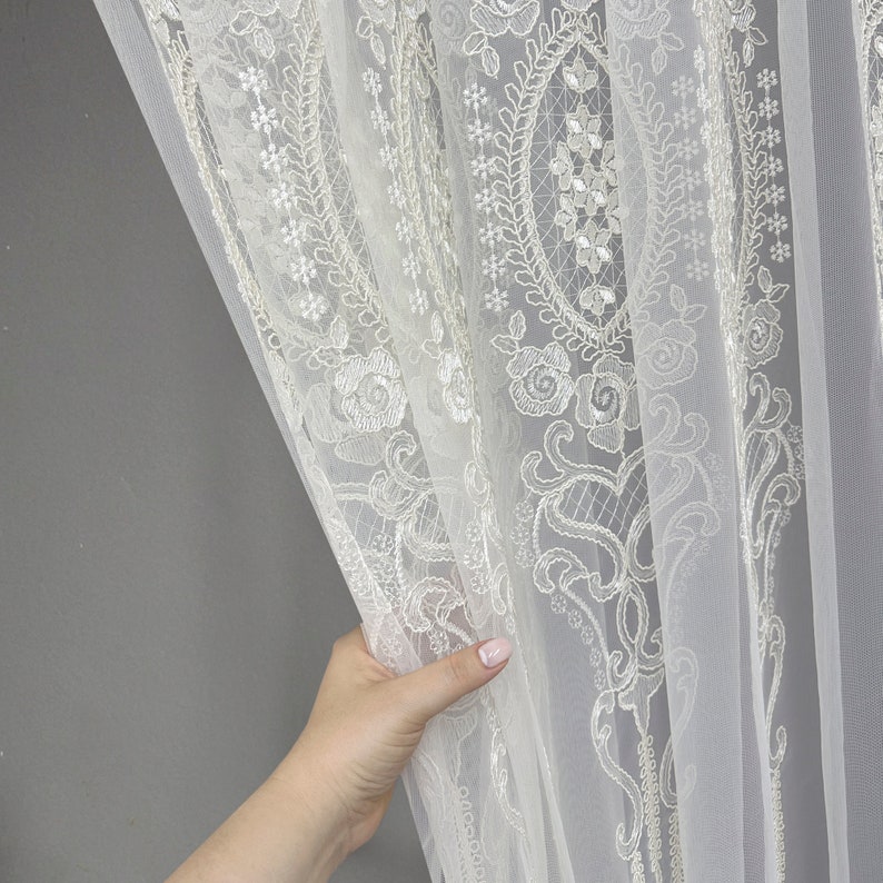 Custom Sheer Curtains: Victorian Embroidered Lace Window Sheers - Etsy
