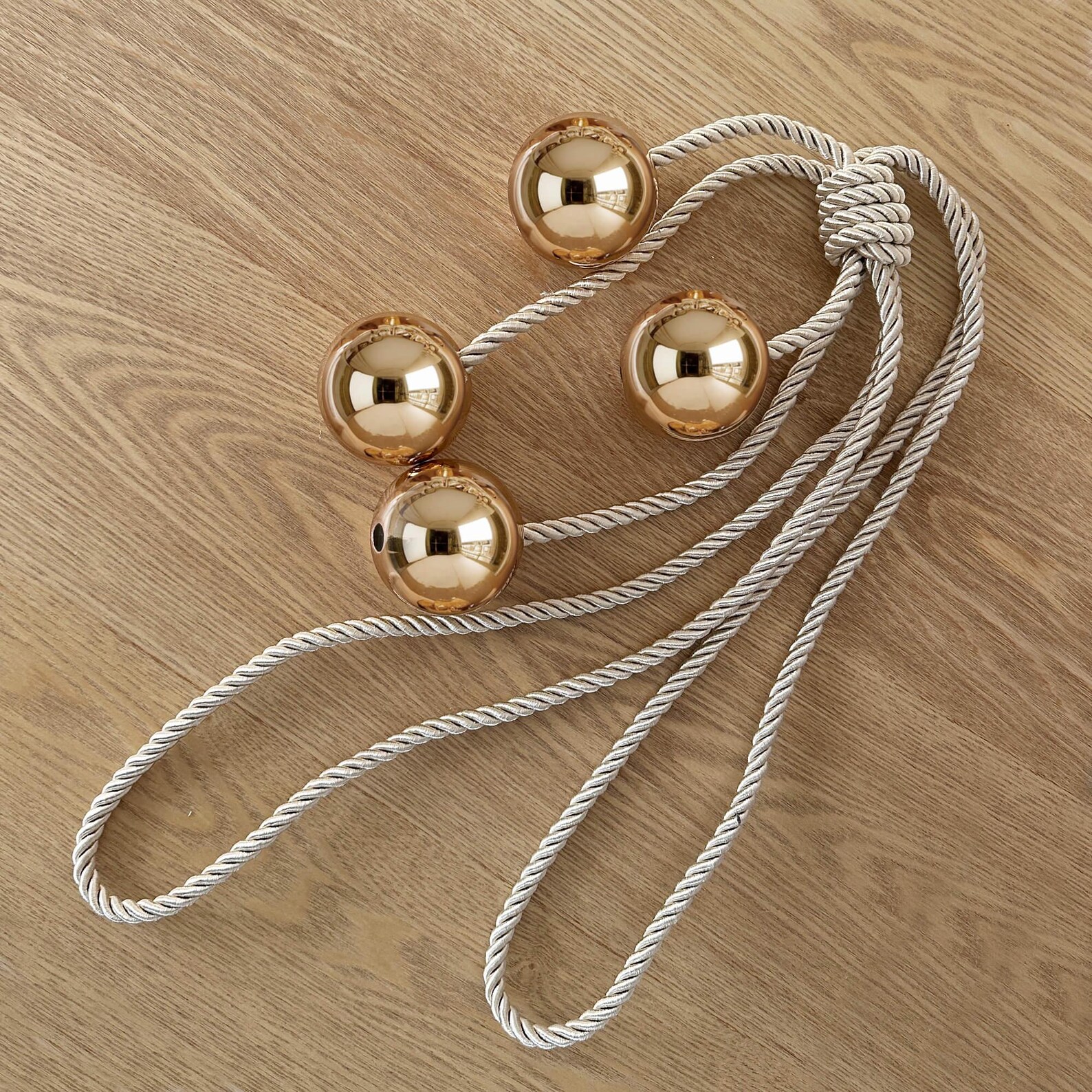 Curtain Tiebacks With Mirrored Balls | Set of 2 Modern Drapery Tie ...