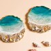 Resin Ocean Coaster Set, Beach Inspired Coasters, Beach Resin Coasters ...