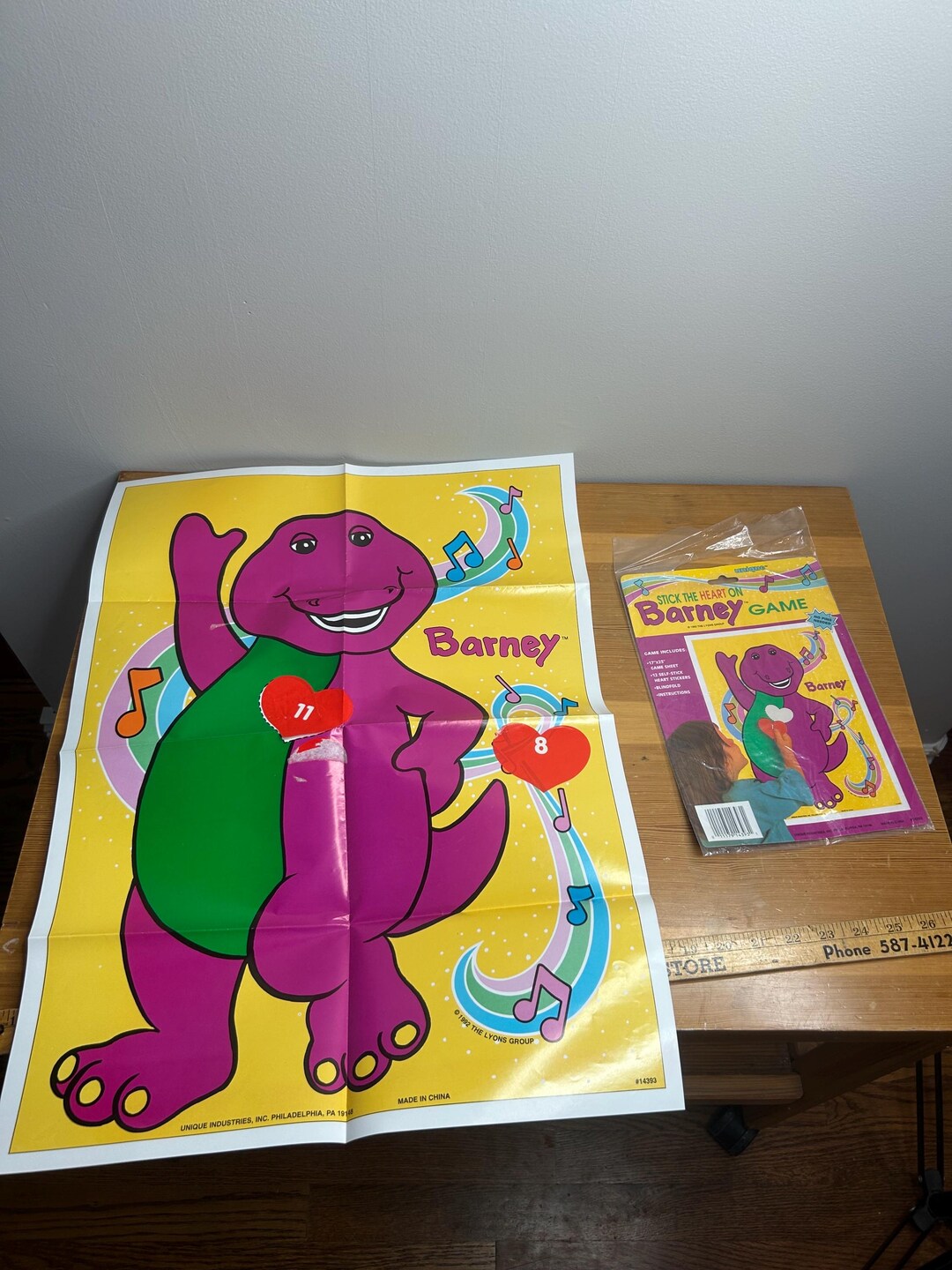 Vintage 90s Barney Stick the Heart on Barney Kids Children’s Birthday ...