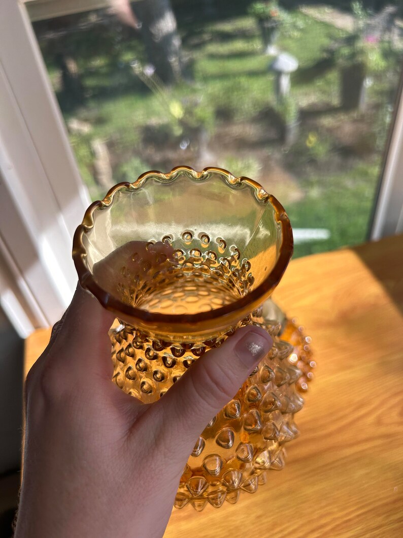 Vintage Imperial Glass Hobnail Pattern Oil Lamp CHIPPED - Etsy Canada