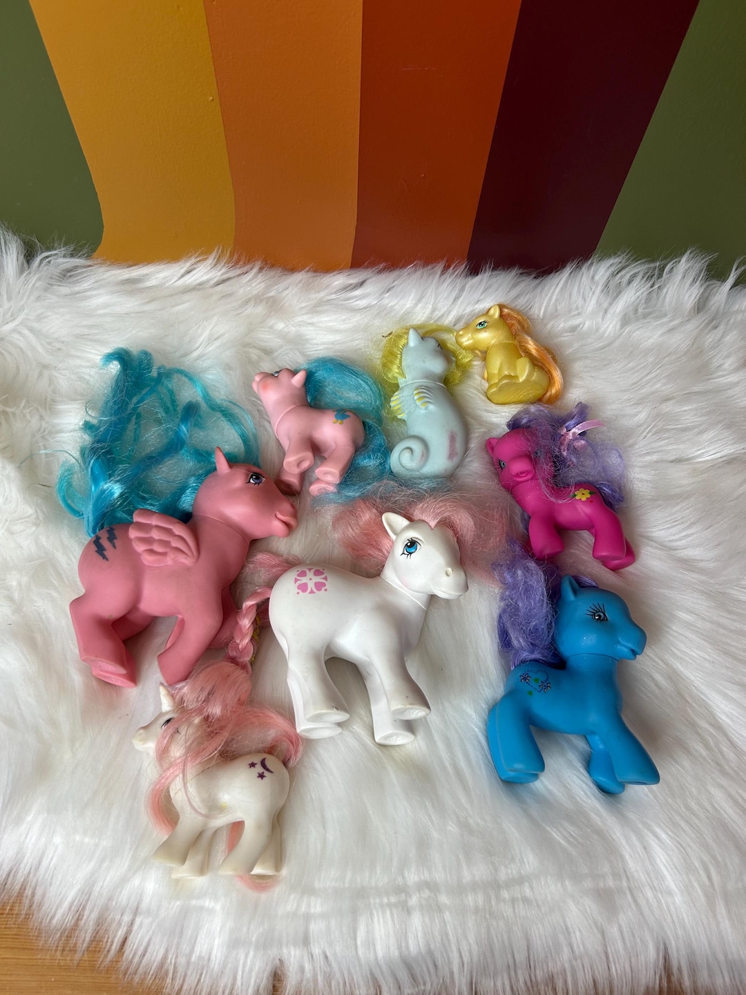 Vintage G1 Baby Mini and Big Hair Duck My Little Pony Hasbro MLP Horse ...