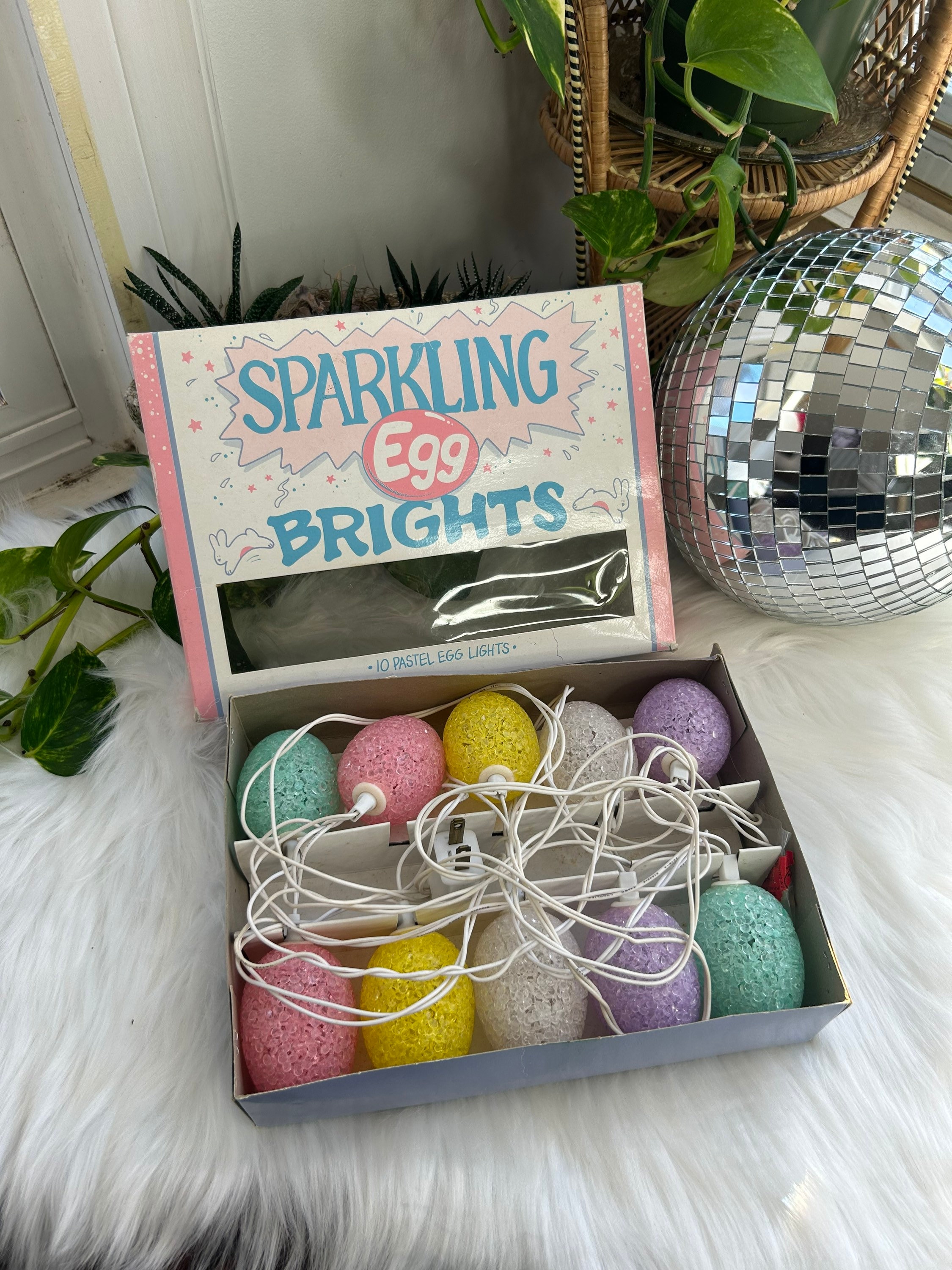 Vintage Sparkling Egg Brights Easter String Lights Pastel - Etsy