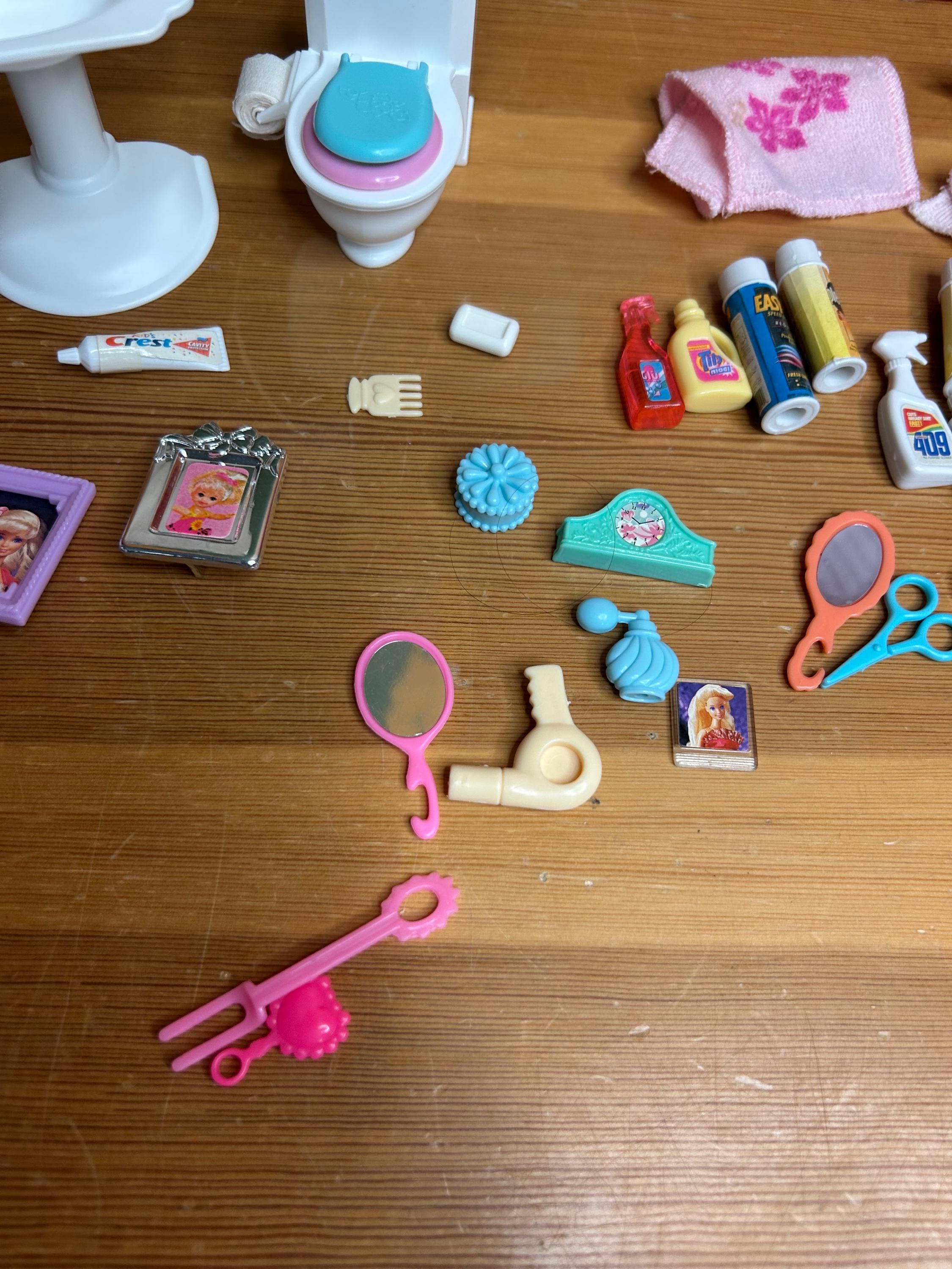 Vintage Y2K Barbie 90s Bathroom Lot Accessories Toilet Sink Cleaners ...
