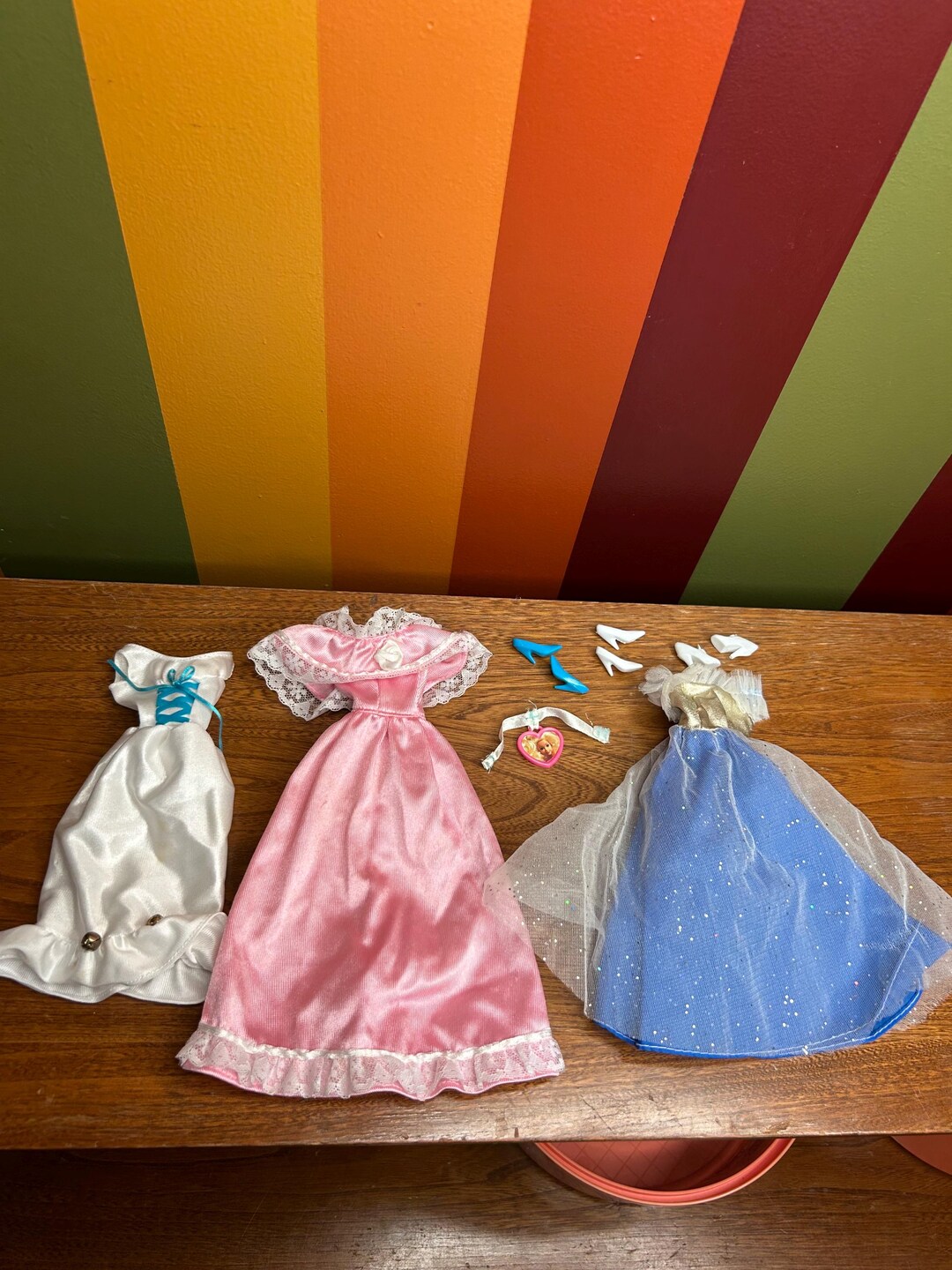 1990s Vintage Barbie Outfits 3 Gowns Dresses and Assesories Clothes ...