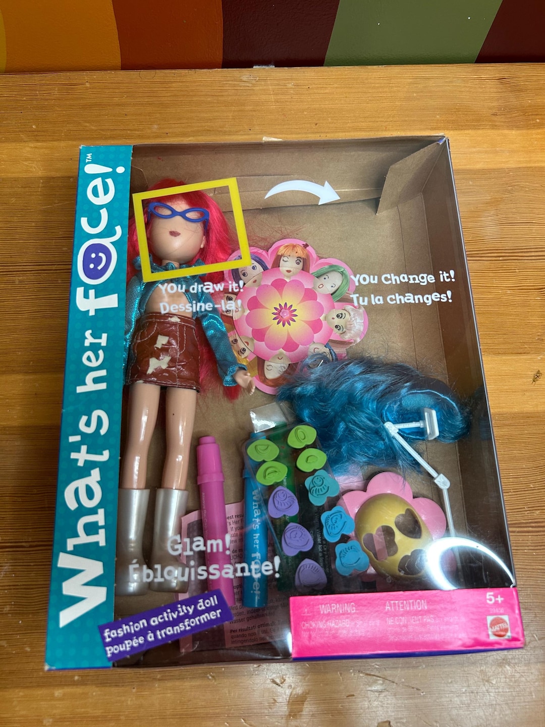 Vintage Y2K 2001 What’s Her Face Glam Fashion Activity Doll Draw and ...